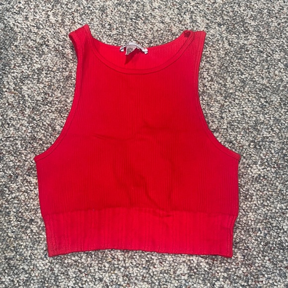 Zara | Tops | Zara Red Ribbed Tank | Poshmark
